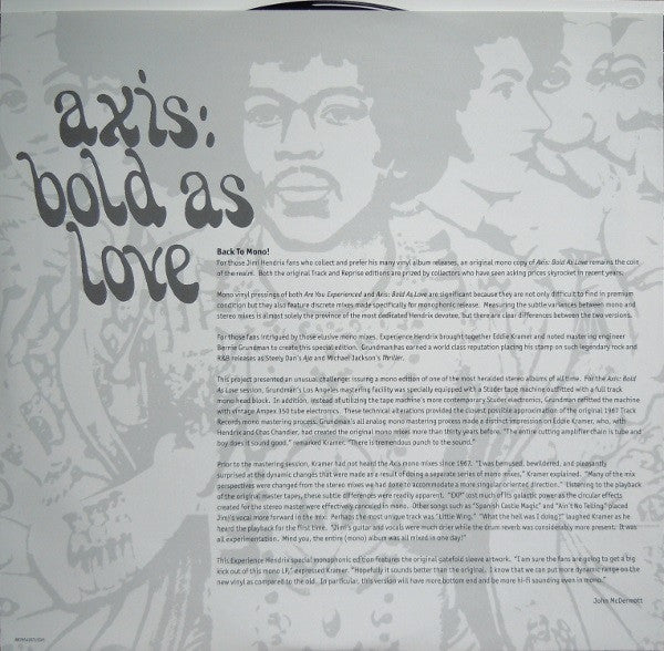 Jimi Hendrix Axis Bold As Love Album Cover